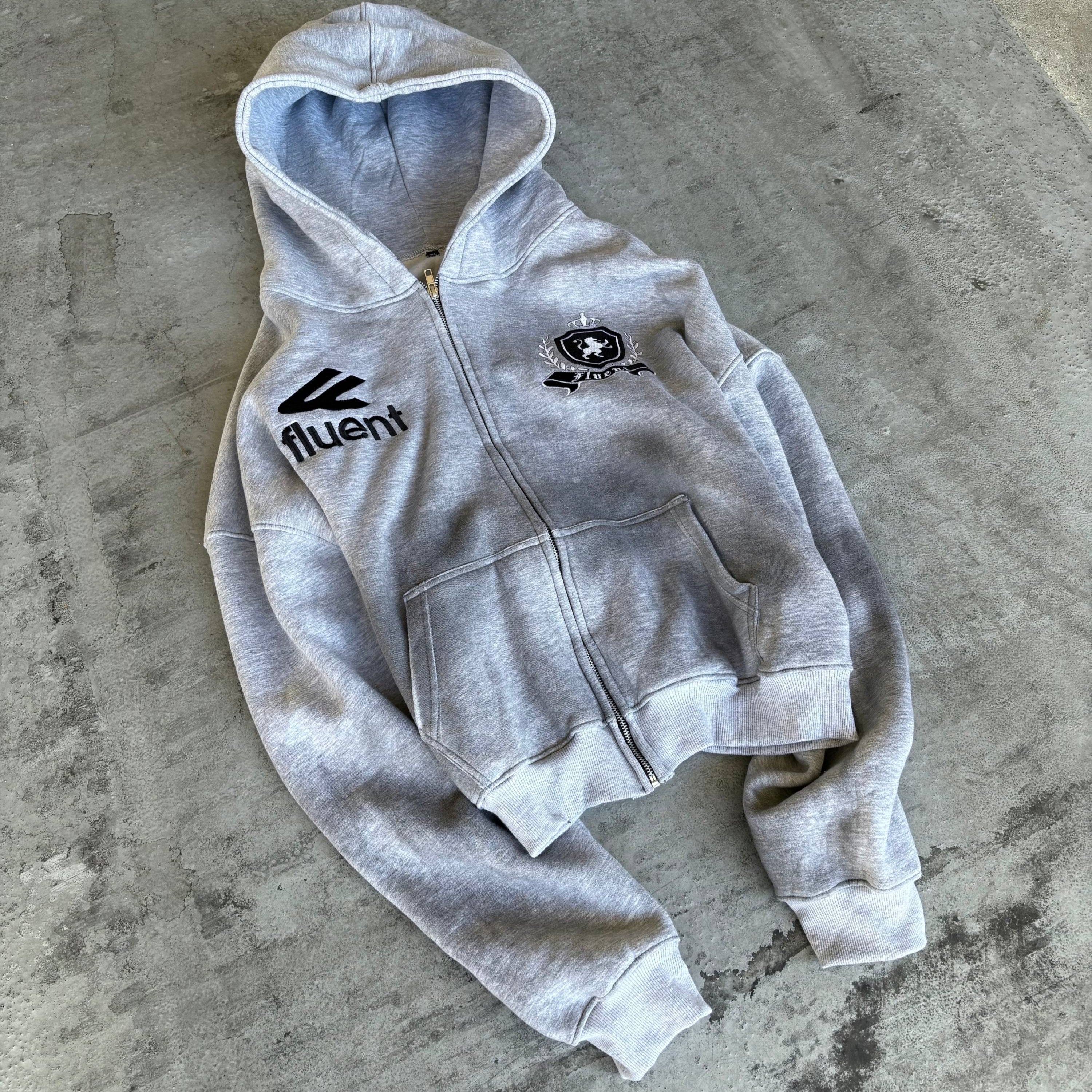 Crested Hoodie Grey – fluent